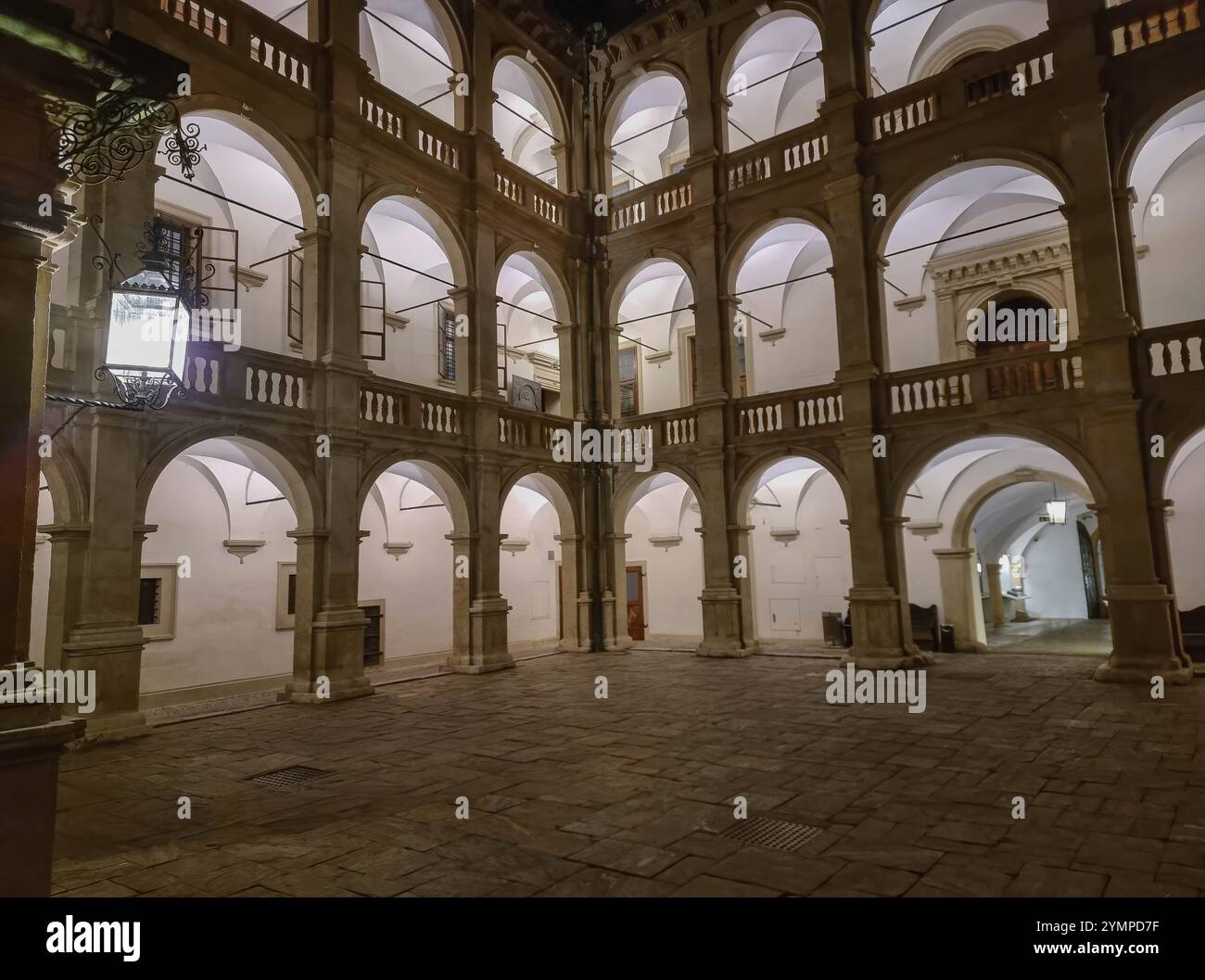 The arcaded inner courtyard of The Styrian Armoury (Landhaus building ...