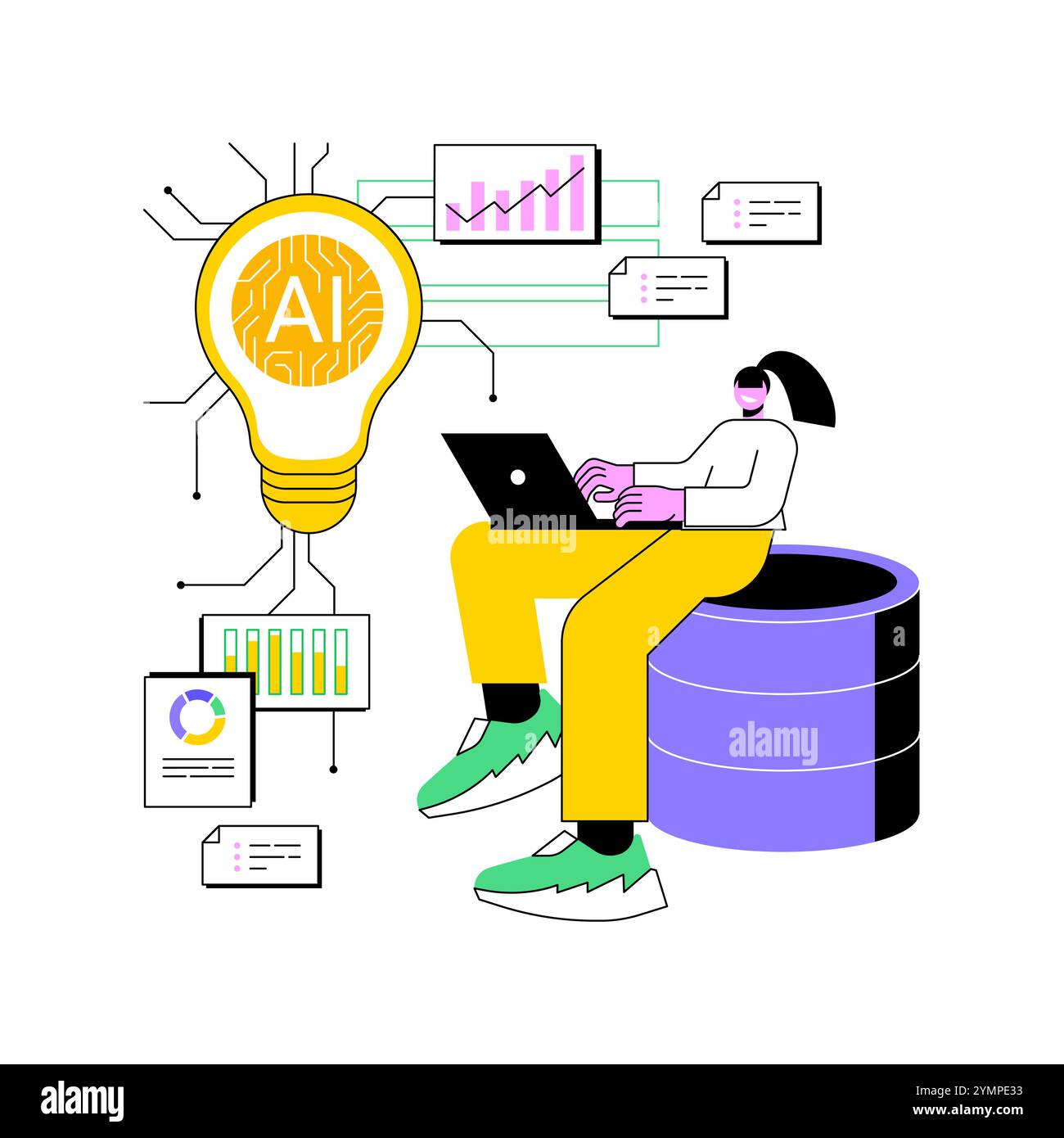 AI-Backed Innovation abstract concept vector illustration Stock Vector ...