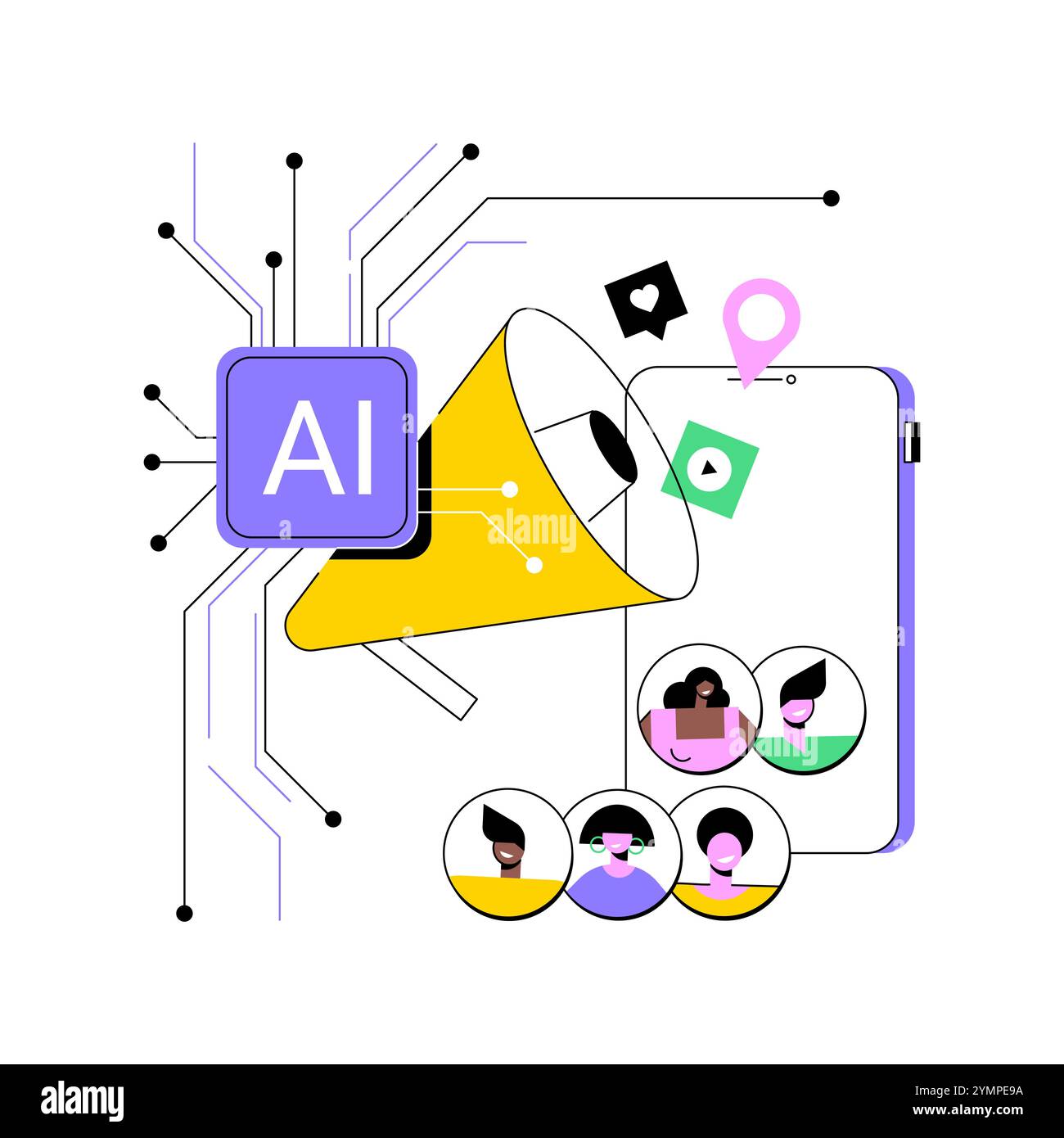 AI-Personalized PR Campaigns abstract concept vector illustration Stock ...