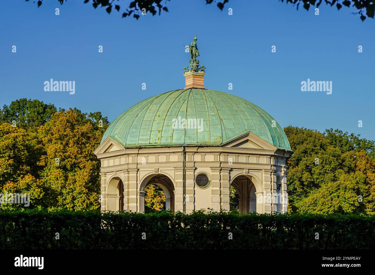 Beautiful aerial view of the Diana Temple (Dianatempel) in the Munich ...
