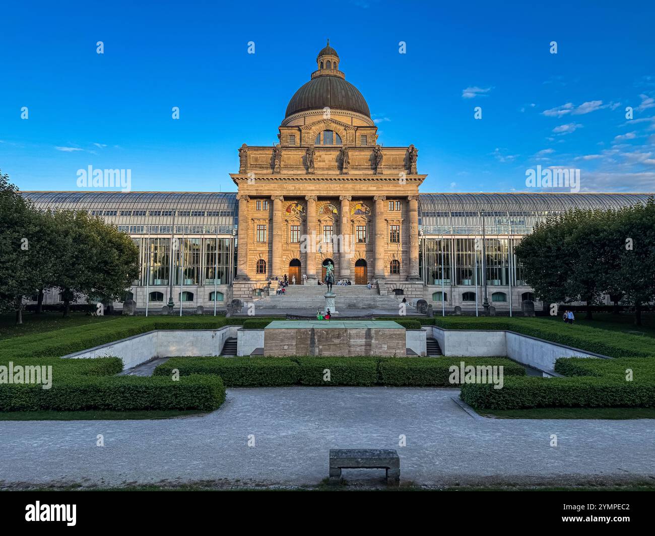 Beautiful aerial view of the Bavarian State Chancellery near the Diana ...