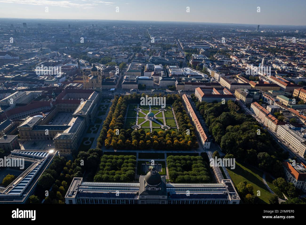 Beautiful aerial view of the Diana Temple (Dianatempel) in the Munich ...