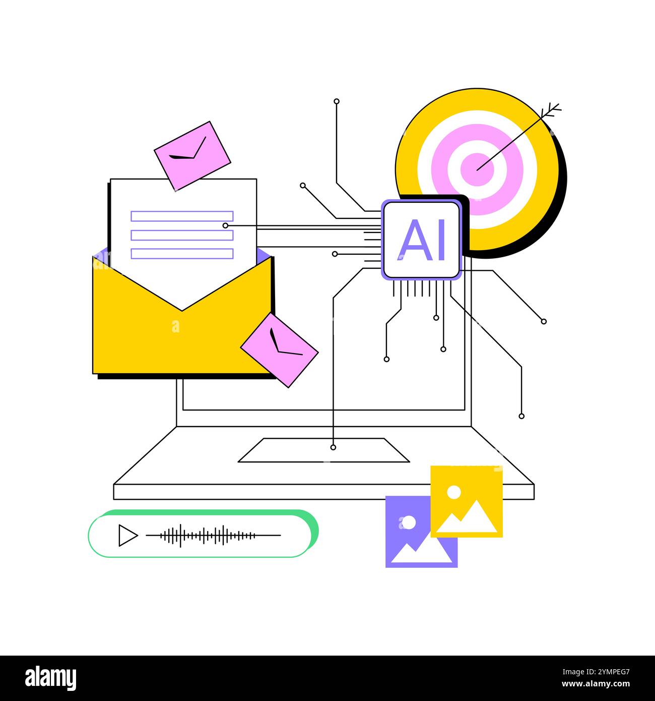 AI-Optimized Communication Channels abstract concept vector ...