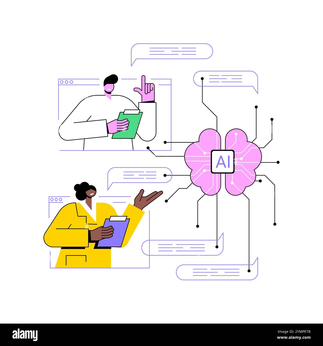 AI-Streamlined Stakeholder Engagement abstract concept vector illustration Stock Vector Image ...