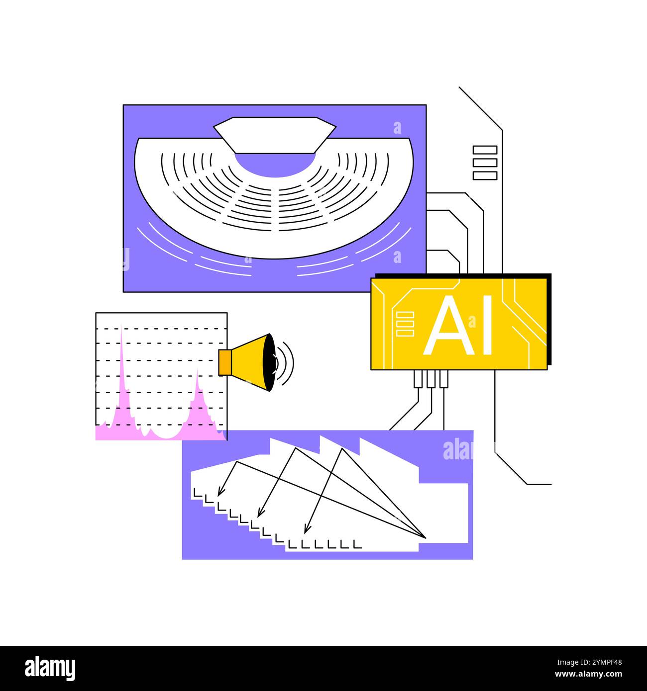 AI-Powered Acoustic Design abstract concept vector illustration Stock ...