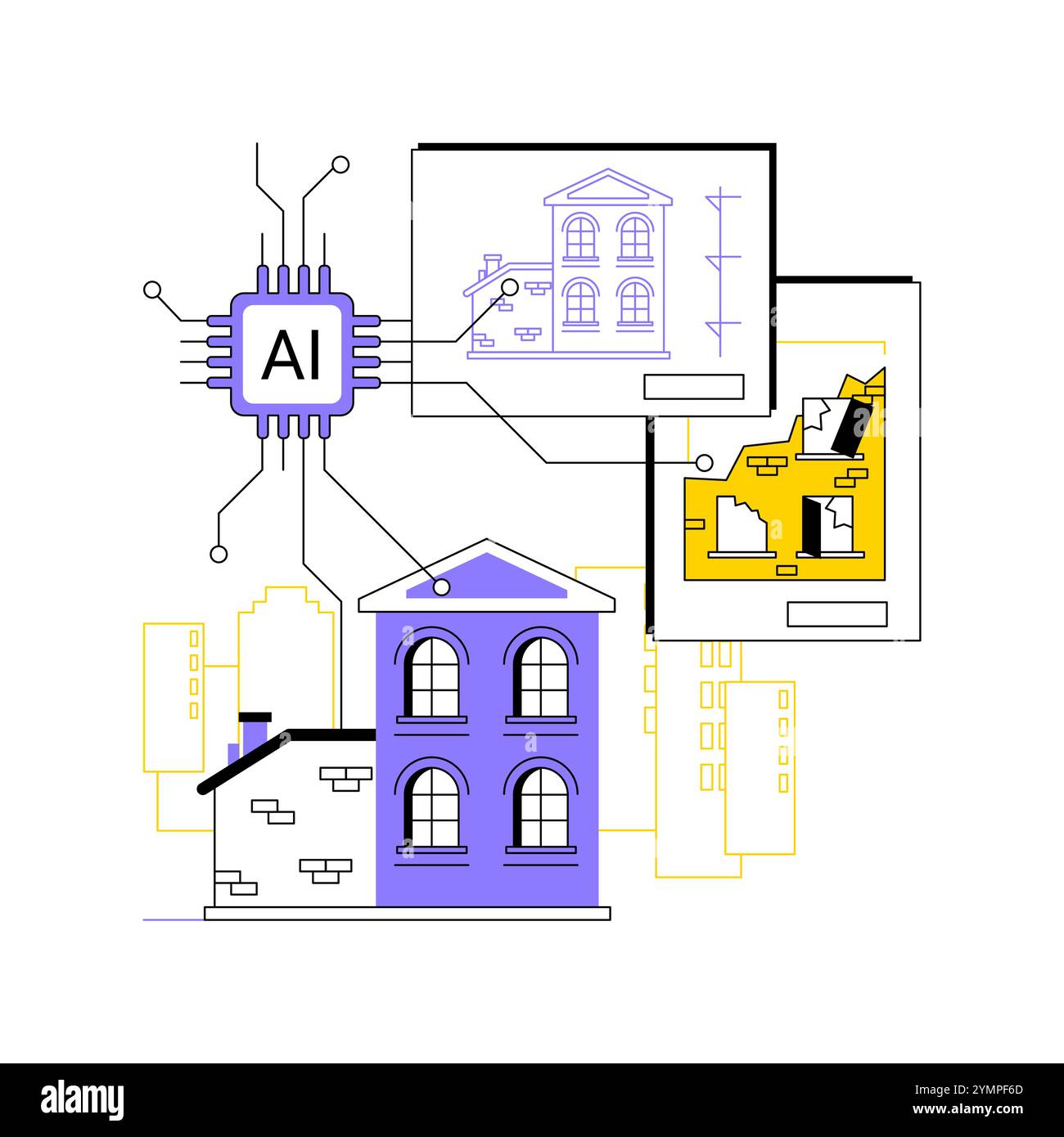 AI-Driven Historic Restoration abstract concept vector illustration ... AI-Driven Historic Restoration abstract concept vector illustration ...