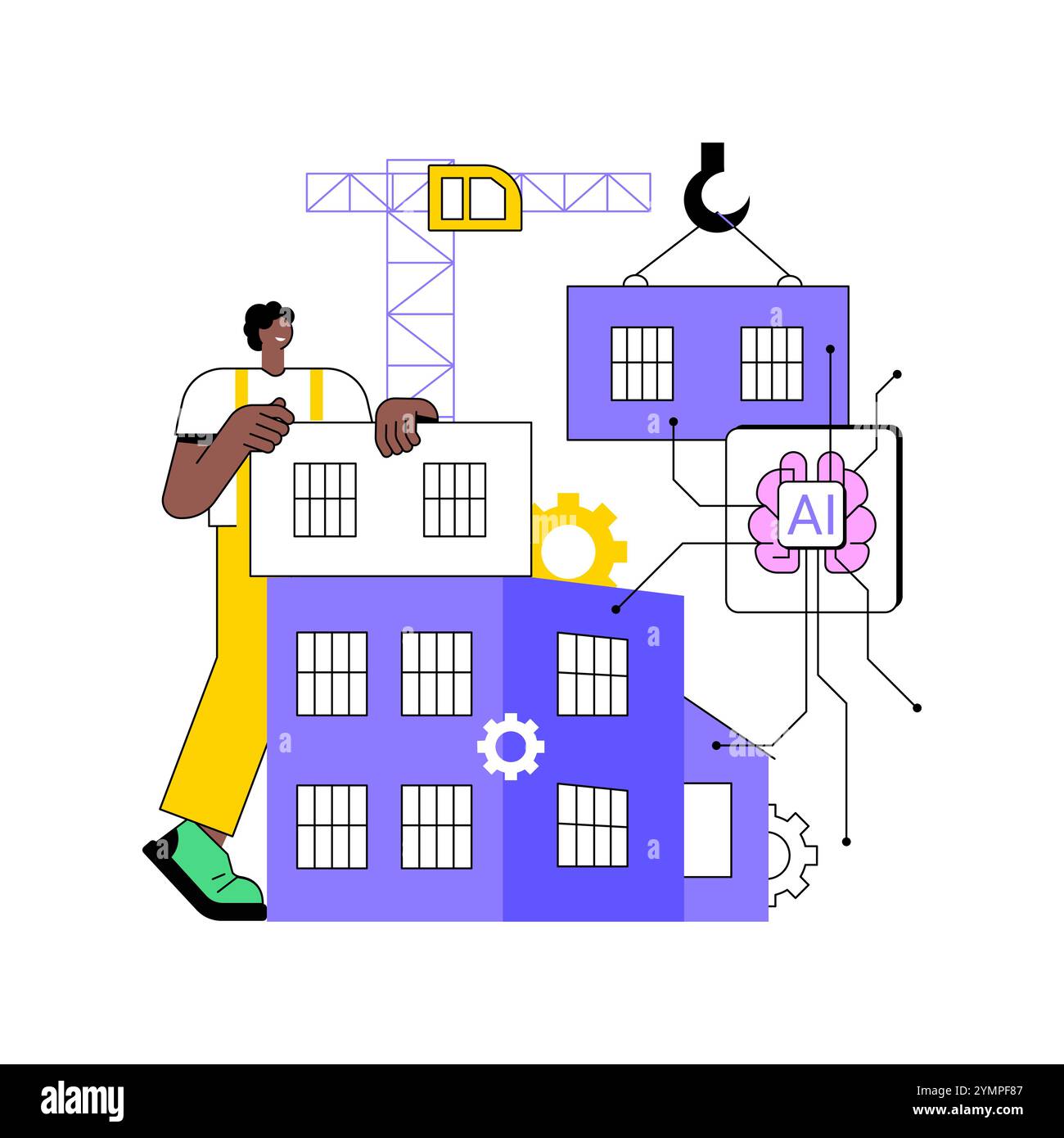 AI-Designed Prefabricated Structures abstract concept vector ...