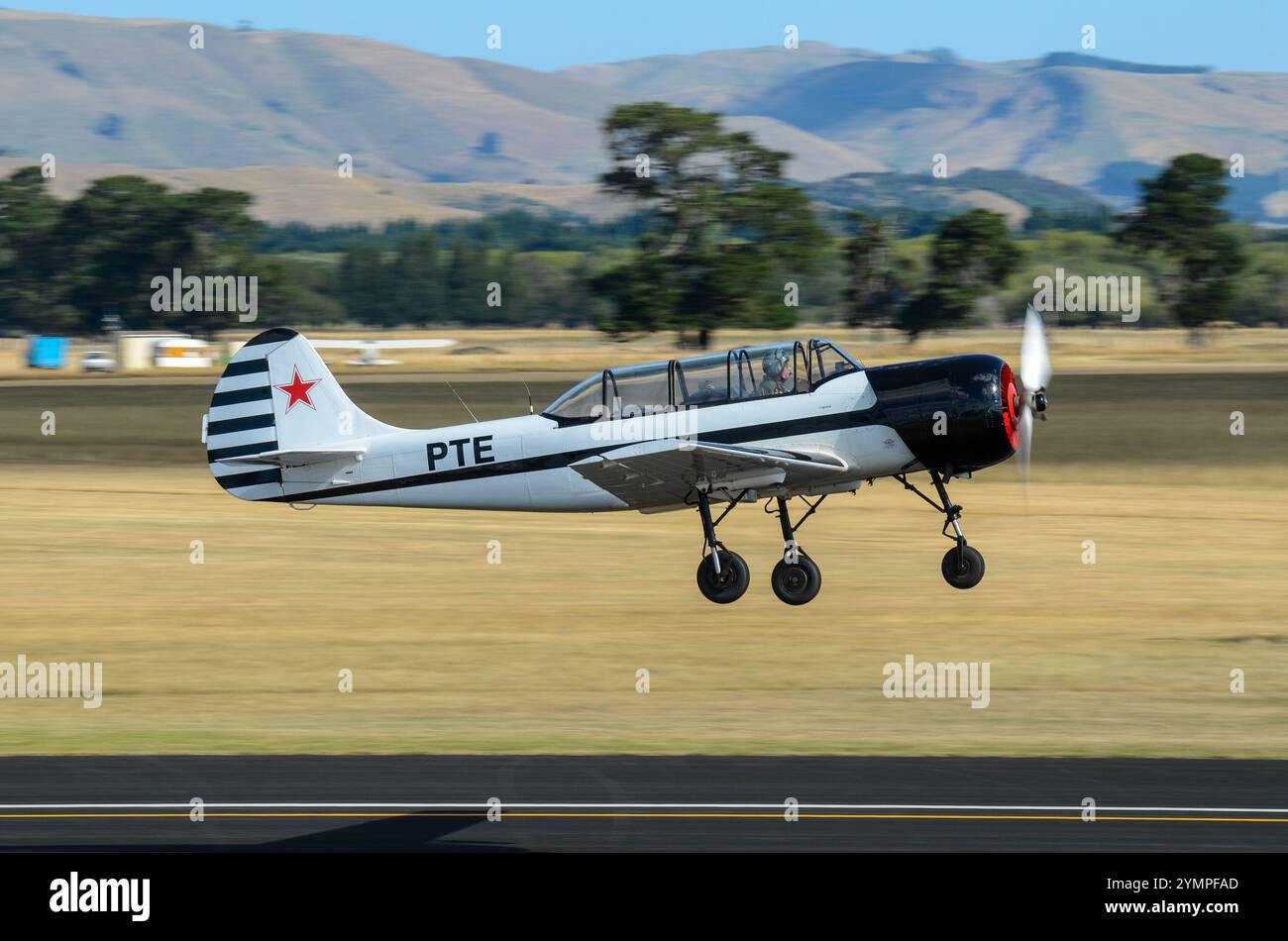 Yakovlev Yak-52 plane taking off at Wings over Wairarapa airshow at ...
