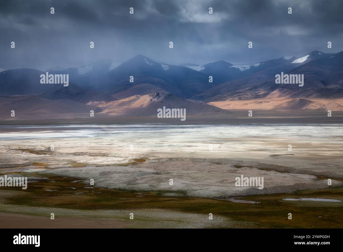Tso Kar on the Changtang plateau in Ladakh, India Himalayas Stock Photo ...