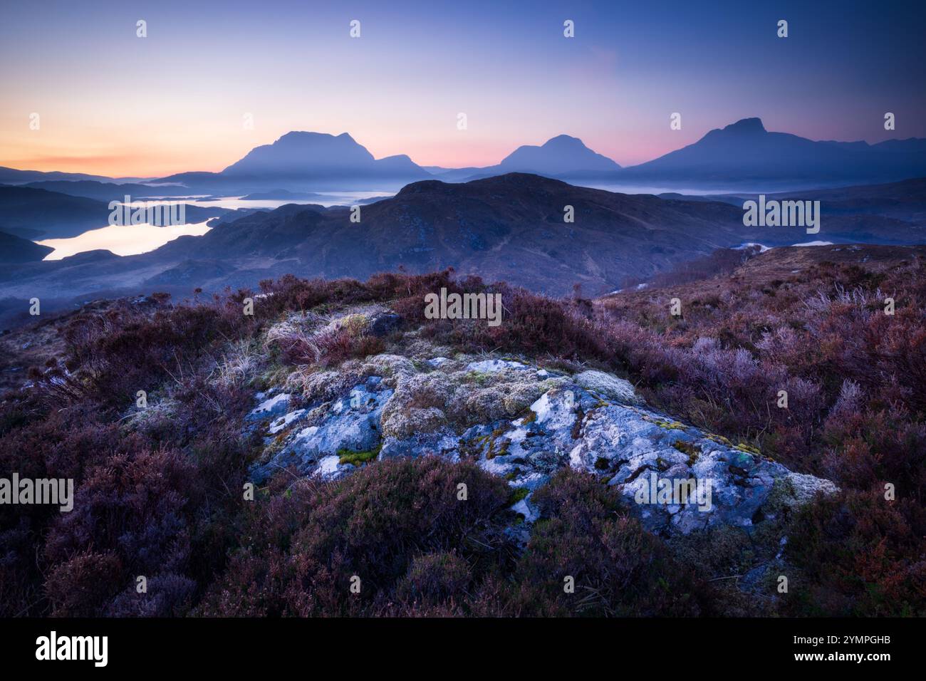 The mountains of Coigach and Assynt in far northwest Scotland Stock ...