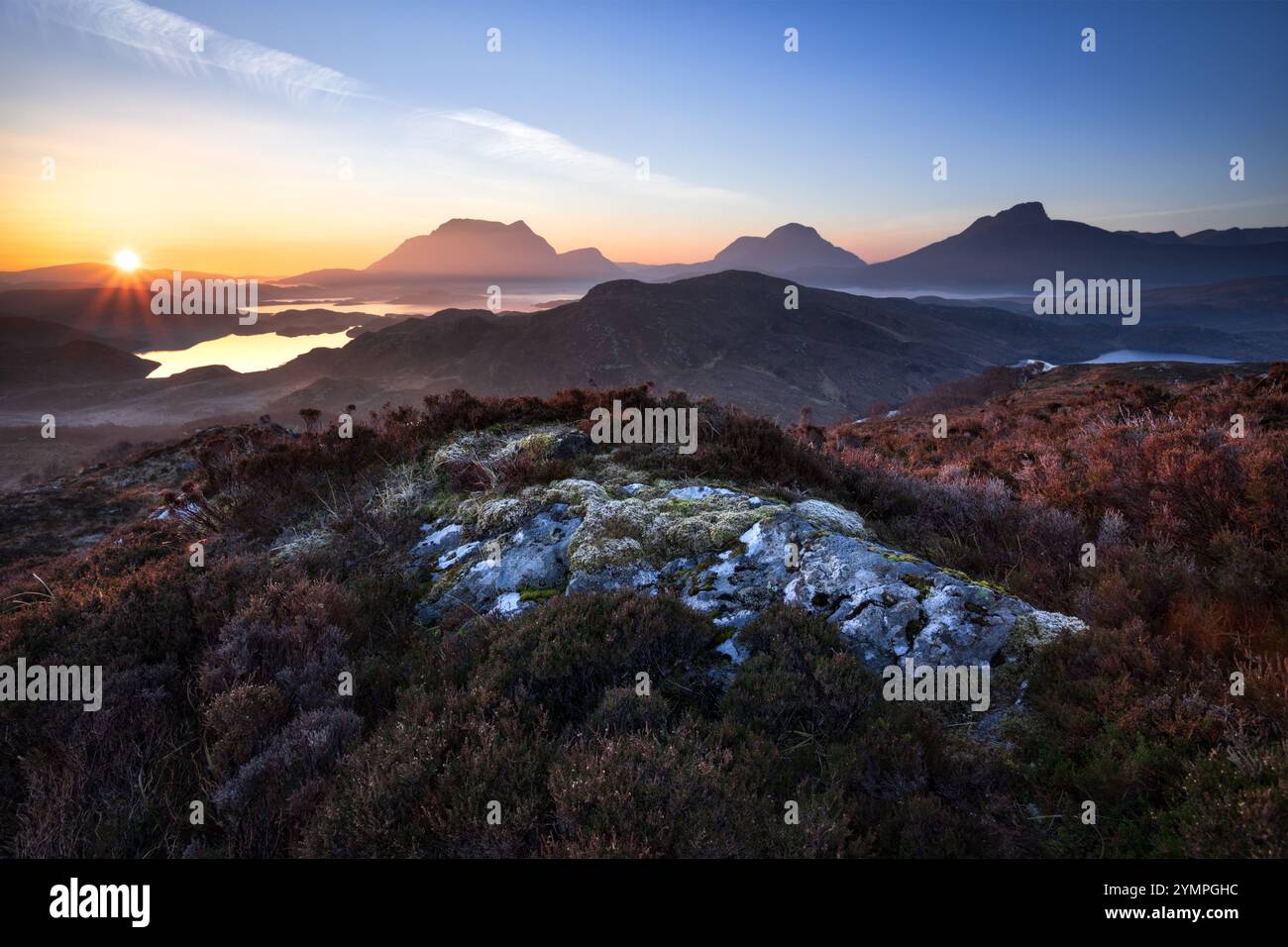 The mountains of Coigach and Assynt in far northwest Scotland Stock ...