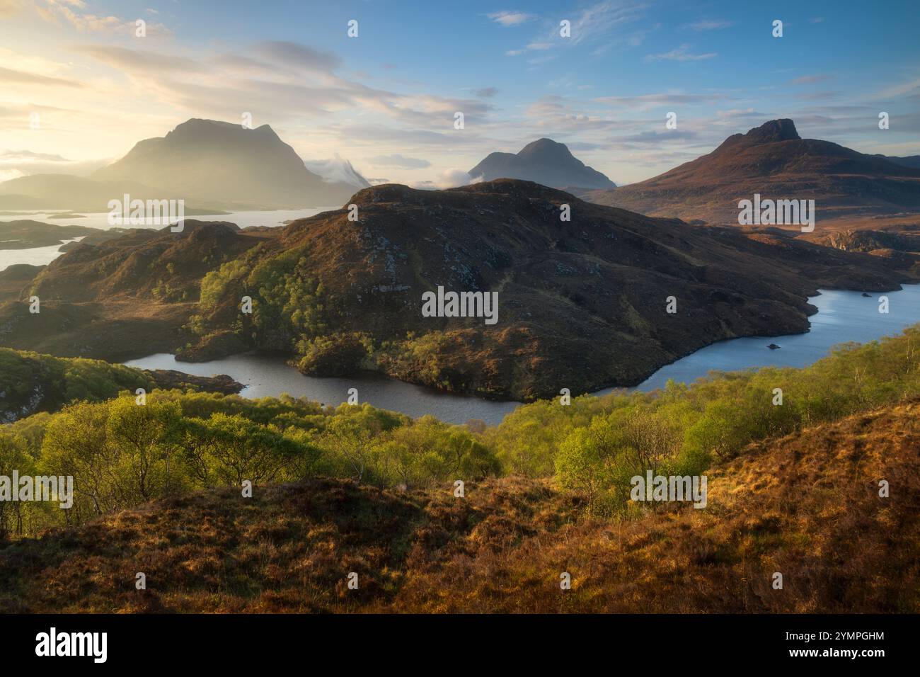 The mountains of Coigach and Assynt in the far northwest of the ...