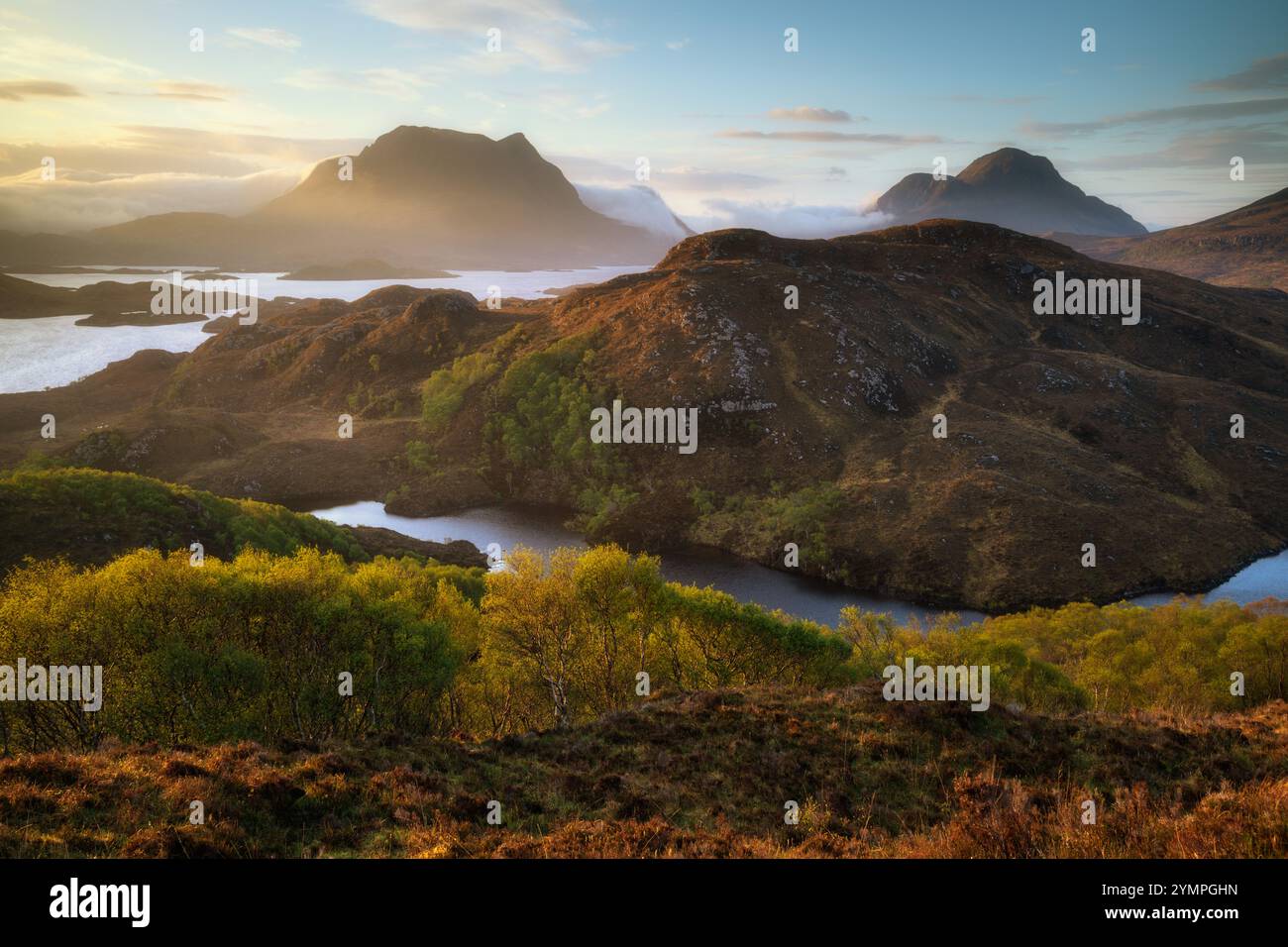 The mountains of Coigach and Assynt in the far northwest of the ...