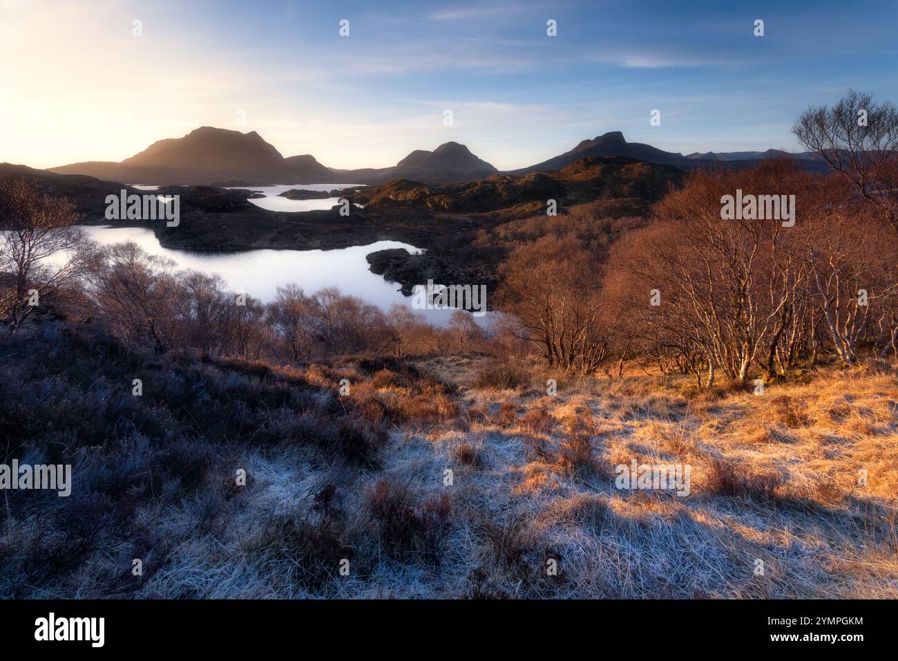 The mountains of Coigach and Assynt in far northwest Scotland Stock ...