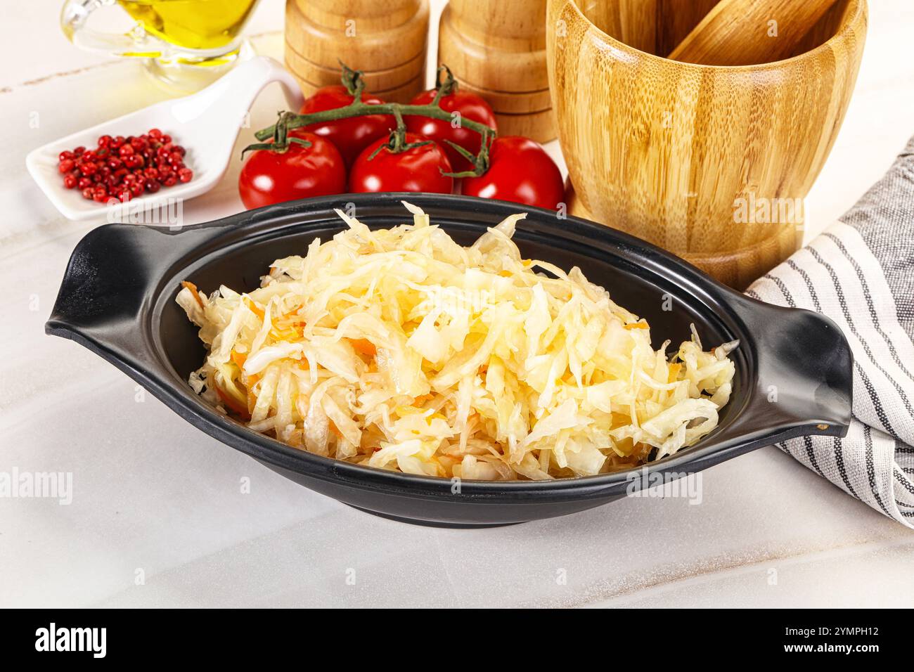 Homemade fermented cabbage with carrot Sauerkraut Stock Photo - Alamy