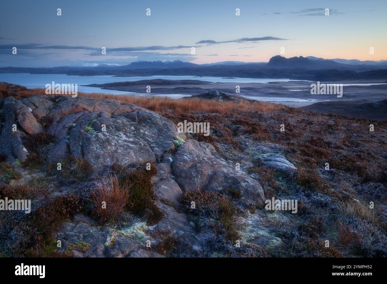 The mountains of Coigach and Assynt in far northwest Scotland Stock ...