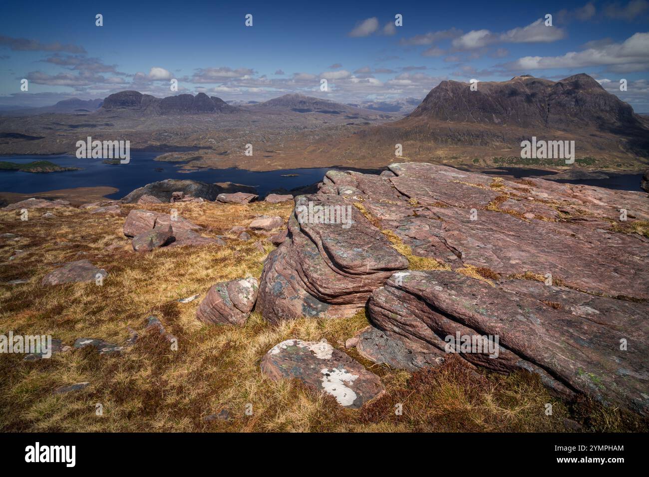The view of Suilven and Cul Mor from Stac Pollaidh Stock Photo - Alamy