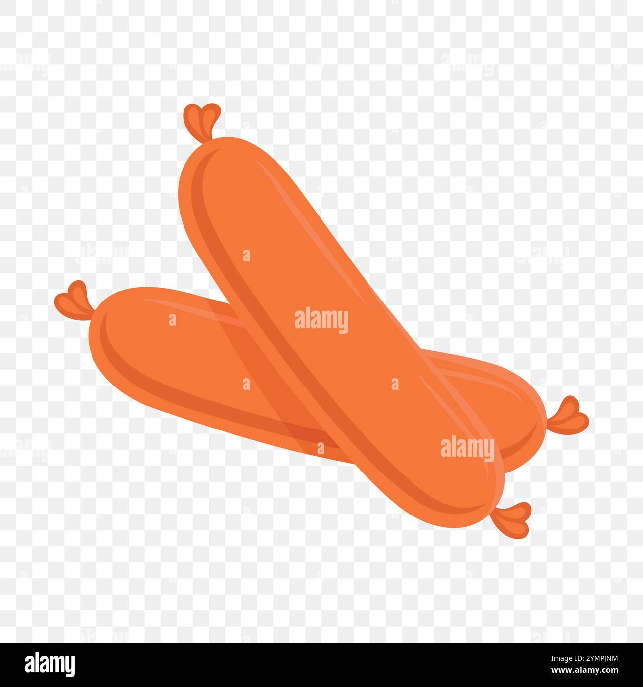 Vector Cartoon Illustration of Two Sausages. Flat Colored Food Design ...