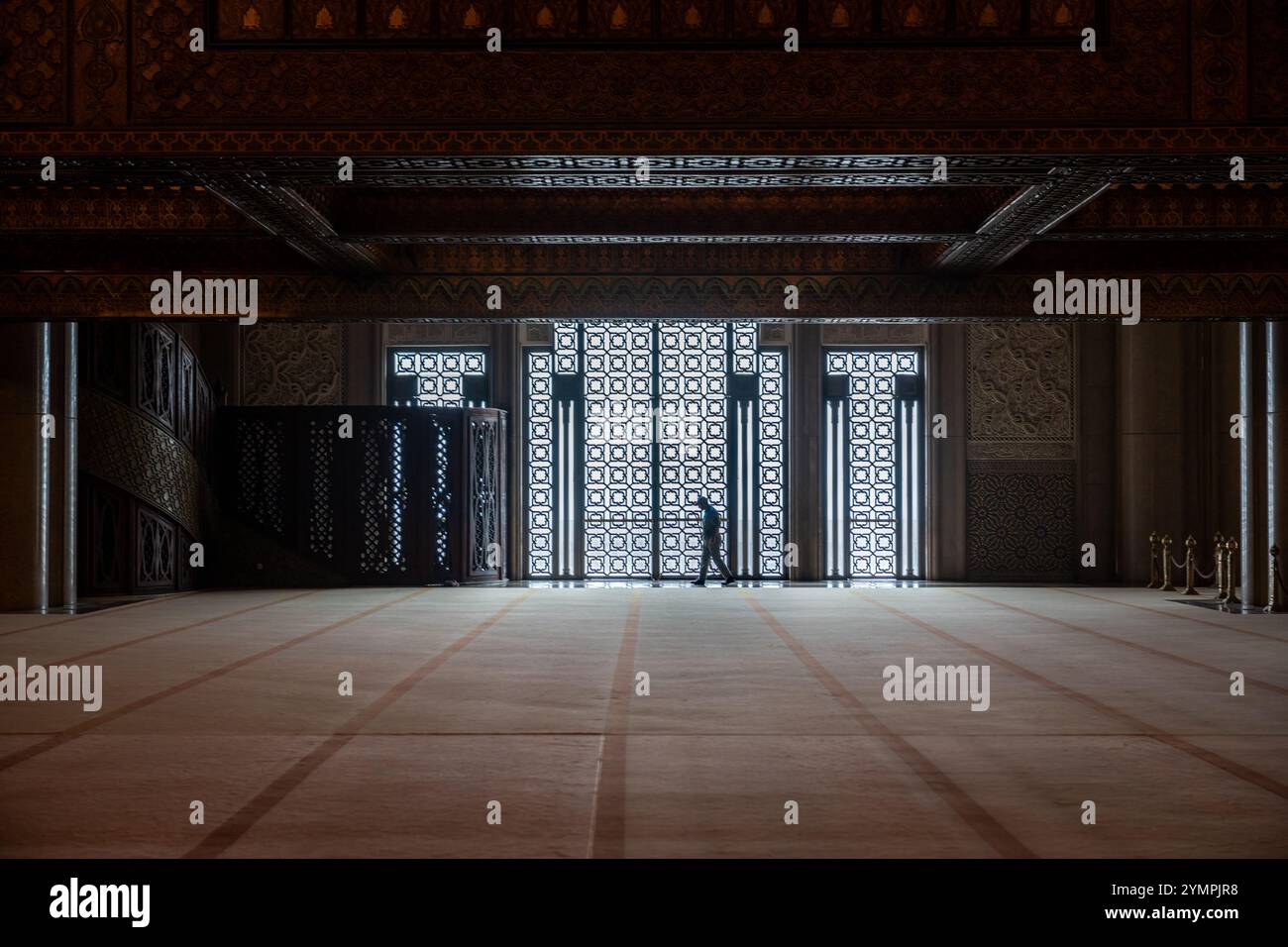 Casablanca, Morocco -march 25, 2024:Cleaning staff inside of the famous ...
