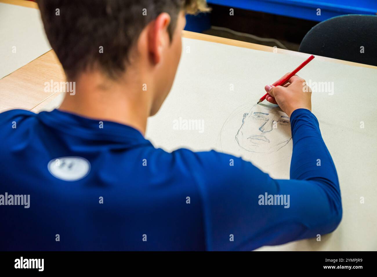 Prague, Czech republic - June 26, 2023. Teenage boy learning how to ...