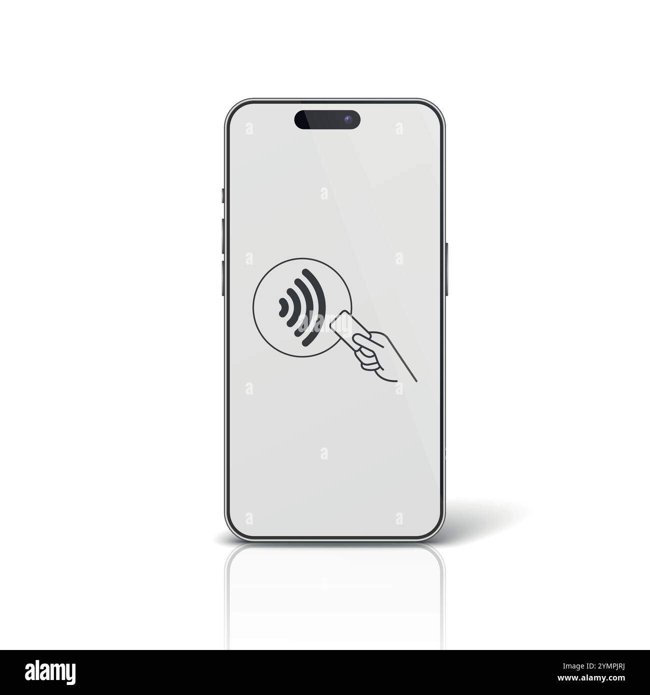 Realistic Smartphone Vector Illustration with Contactless Payment Icon ...