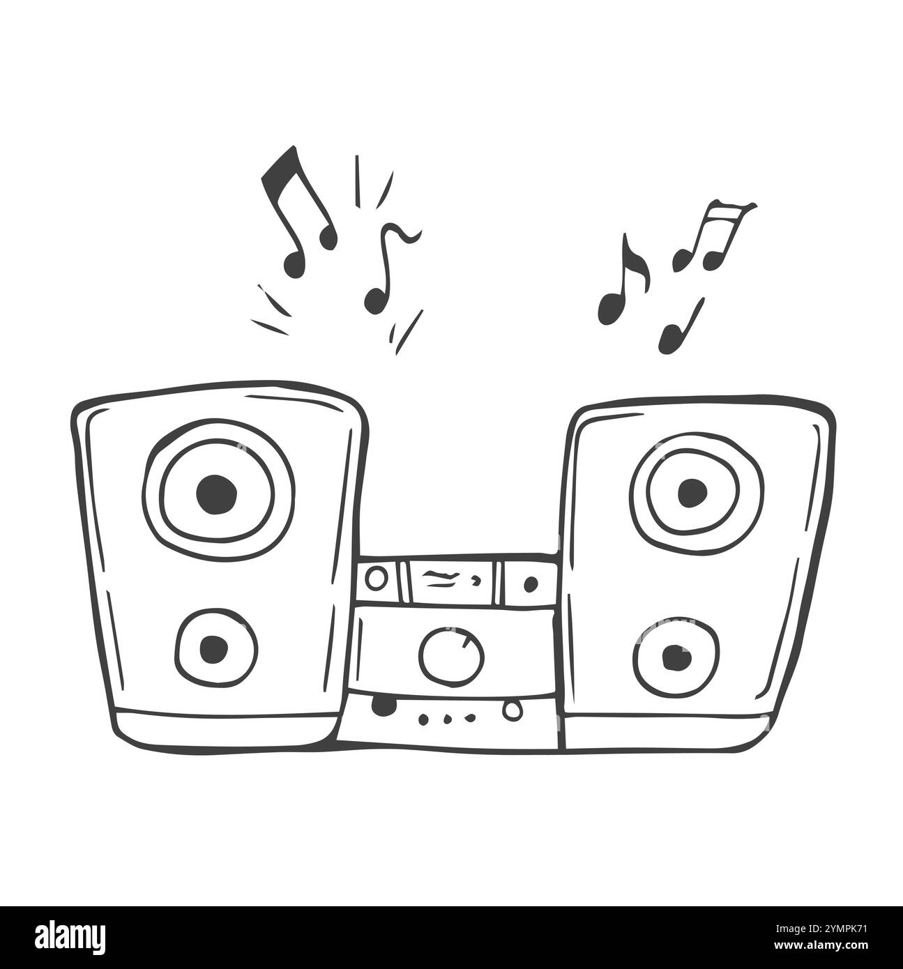 Doodle speakers icon. Hand drawn speakers icon in vector. Speakers ...
