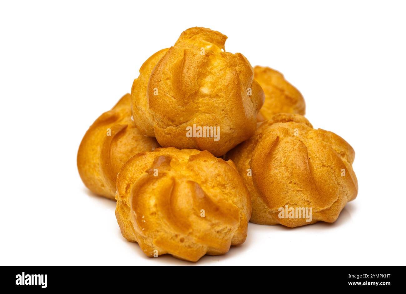 round eclairs on a white background Stock Photo - Alamy