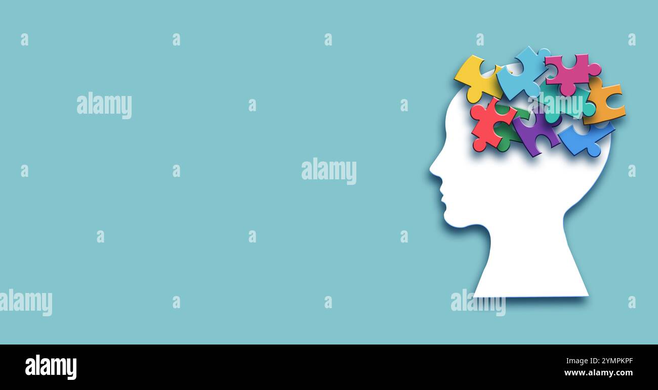 brain with puzzle, autism, memory loss, dementia and alzheimer ...
