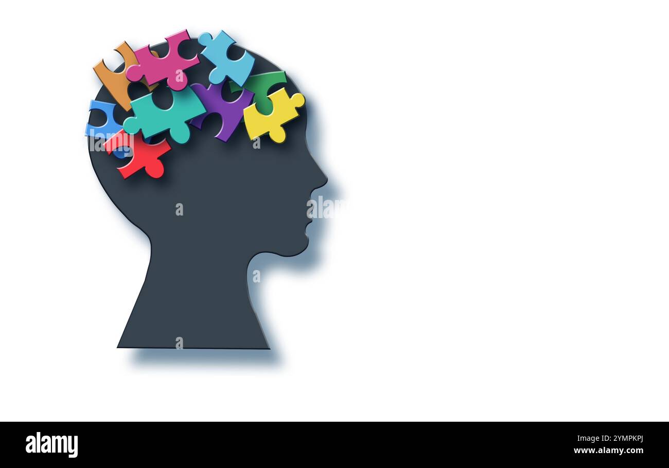 brain with puzzle, autism, memory loss, dementia and alzheimer ...