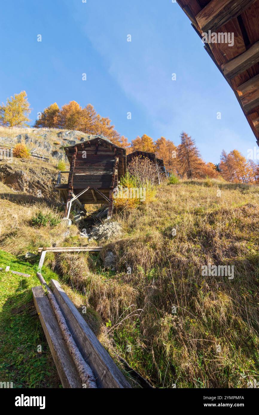horizontal wheel water mill Stockmühle, Apriacher Stockmühlen in hamlet ...