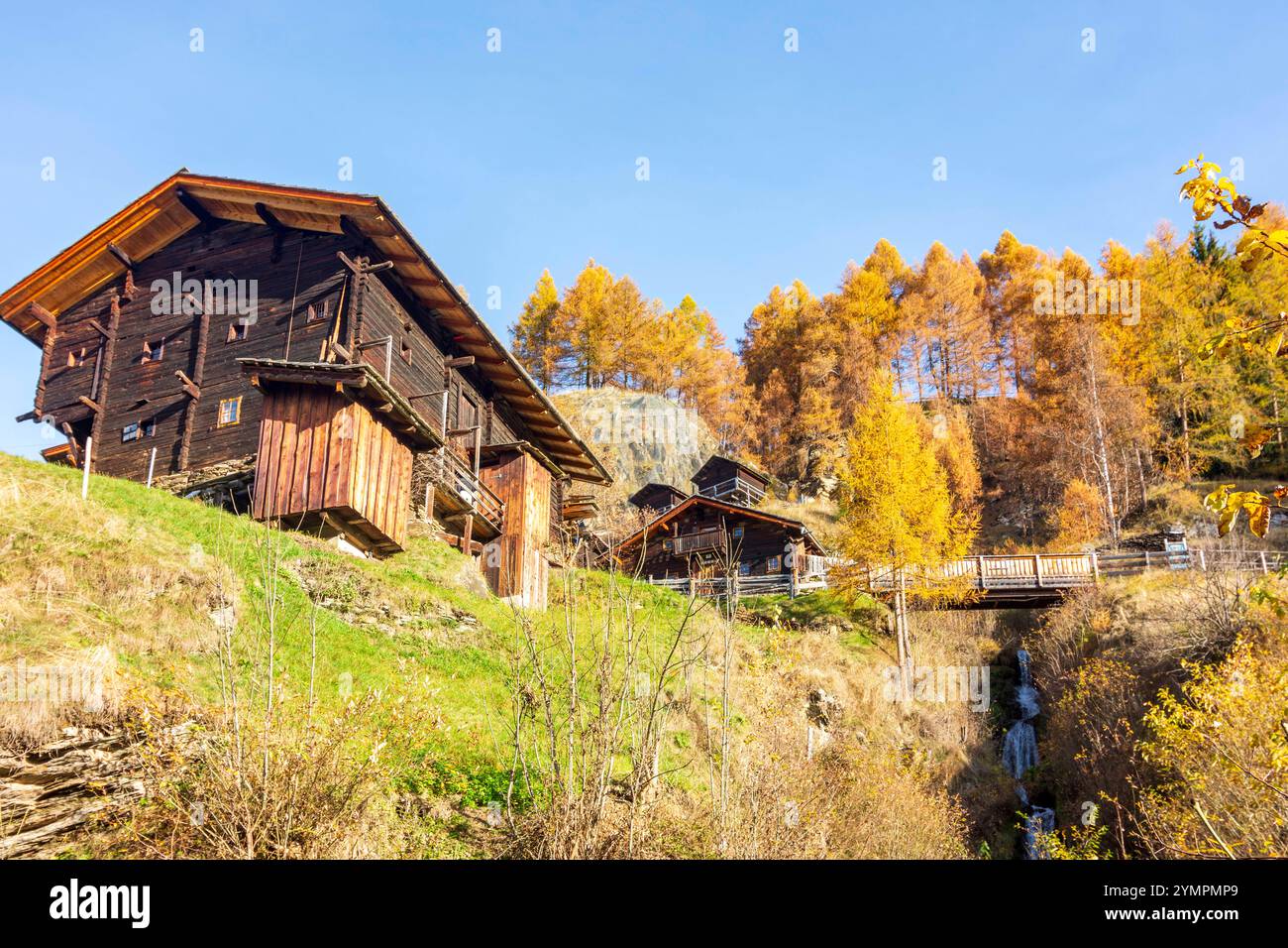 horizontal wheel water mill Stockmühle, Apriacher Stockmühlen in hamlet ...