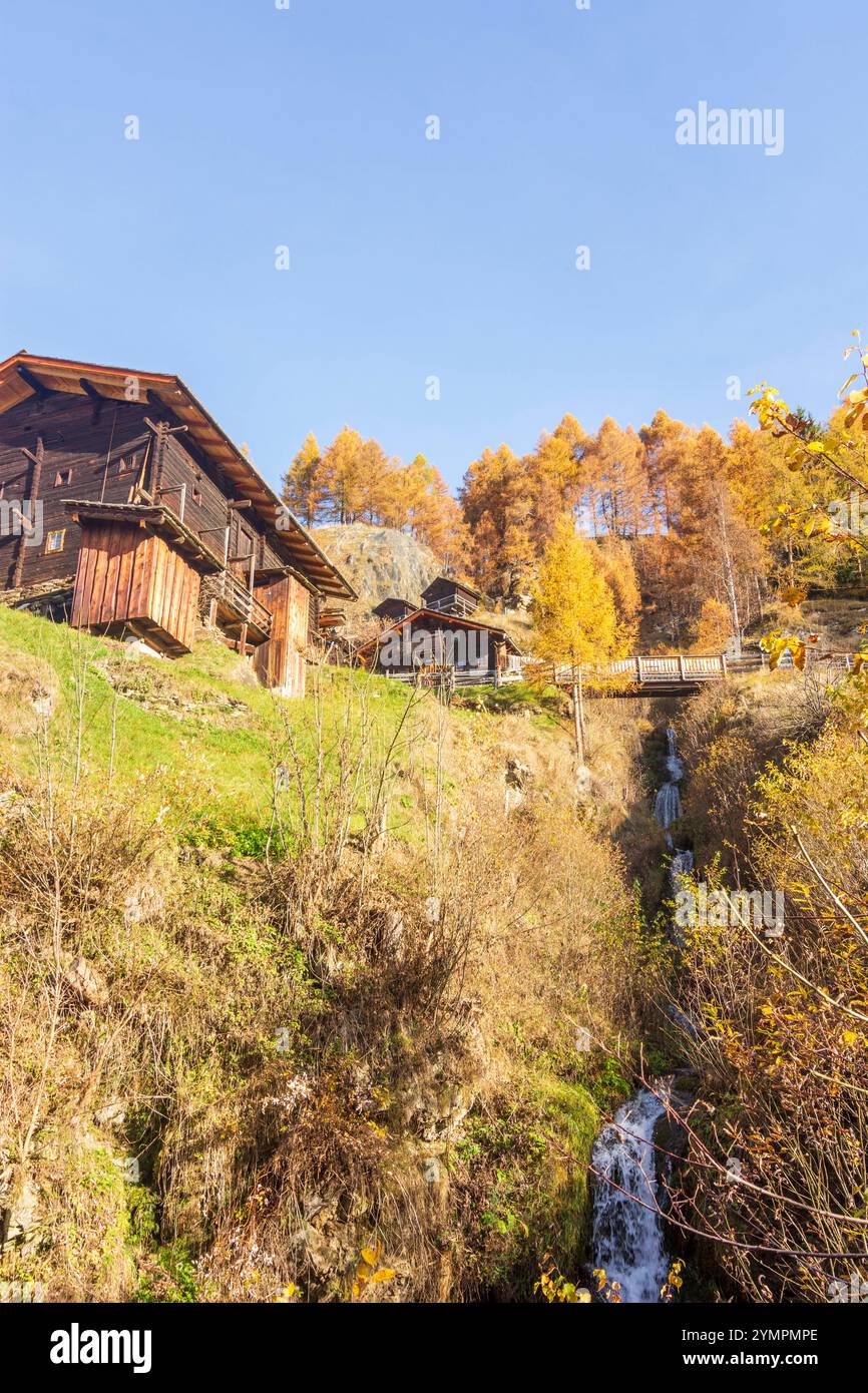 horizontal wheel water mill Stockmühle, Apriacher Stockmühlen in hamlet ...