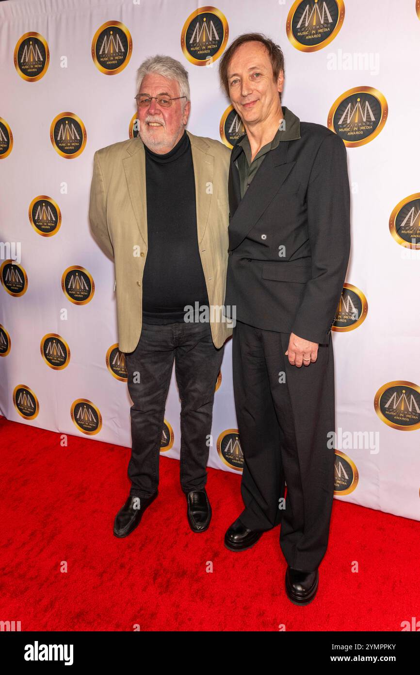 Musicians Ashley Irwin, Volker Bertelmann attend 2024 The Hollywood Music In Media Awards at ...