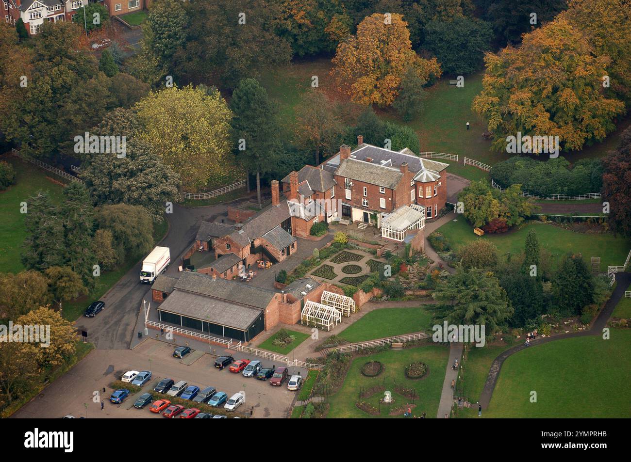 Aerial view of City of Wolverhampton, Bantock House and Park Stock ...