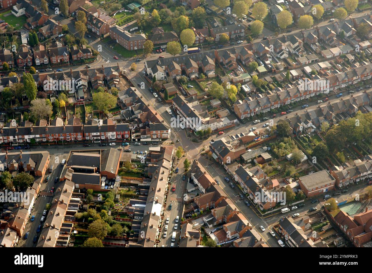 An aerial view of Wolverhampton residential homes terraced houses Stock ...