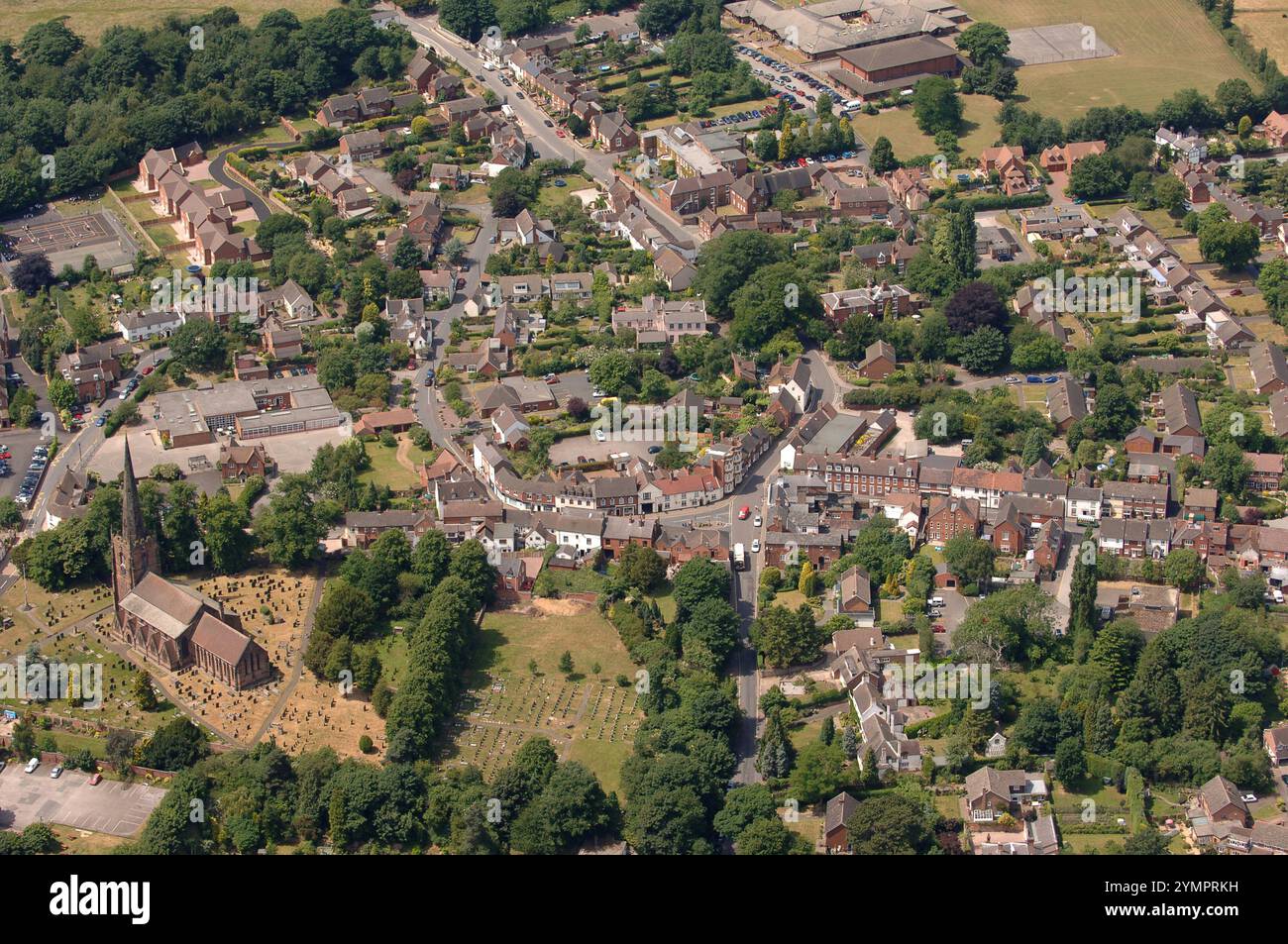 Aerial view of Brewood village in Staffordshire, England Stock Photo ...
