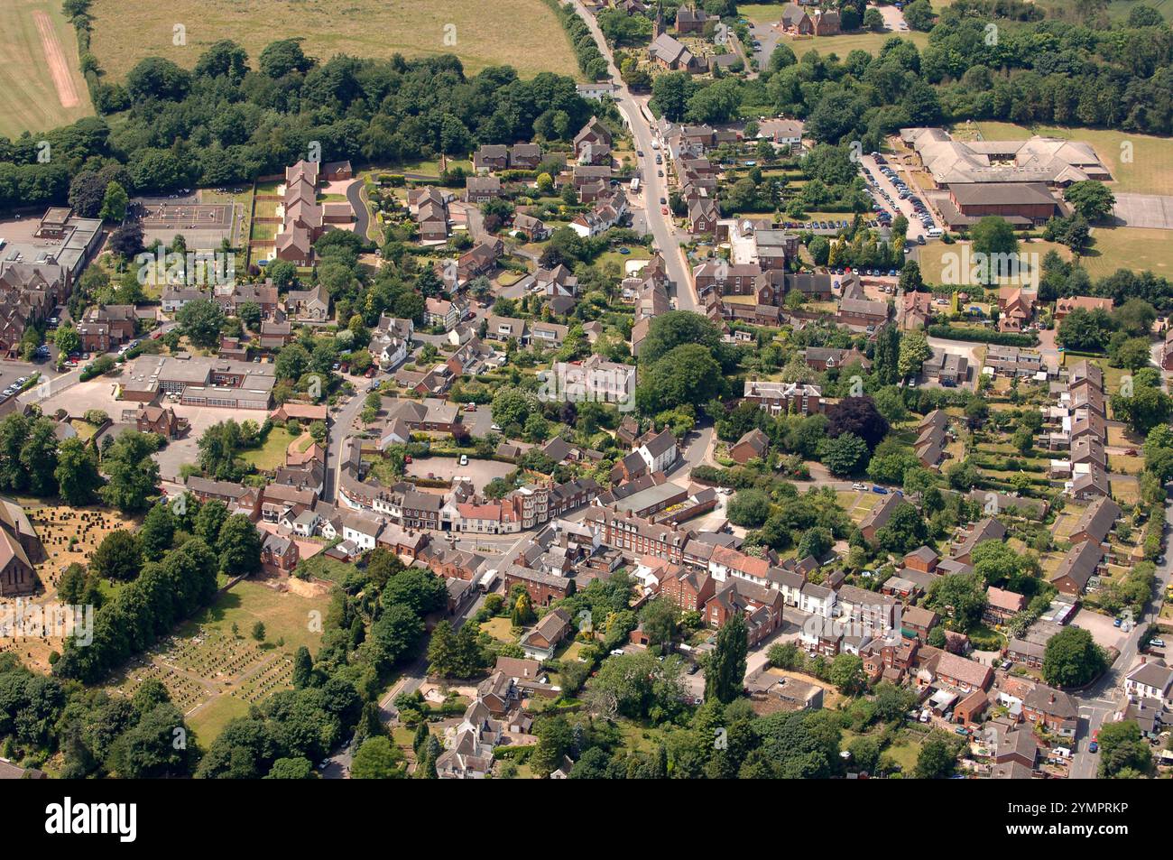 Aerial view of Brewood village in Staffordshire, England Stock Photo ...
