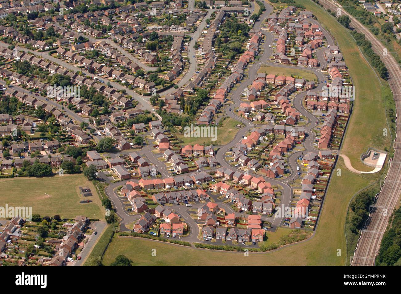 Aerial view of new houses of Baswich Lane, Stafford Stock Photo - Alamy