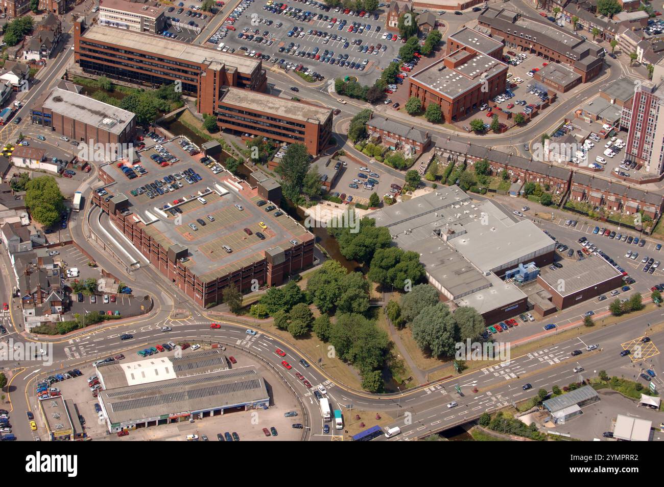 Aerial view Stafford Town Centre Staffordshire England Uk Stock Photo ...