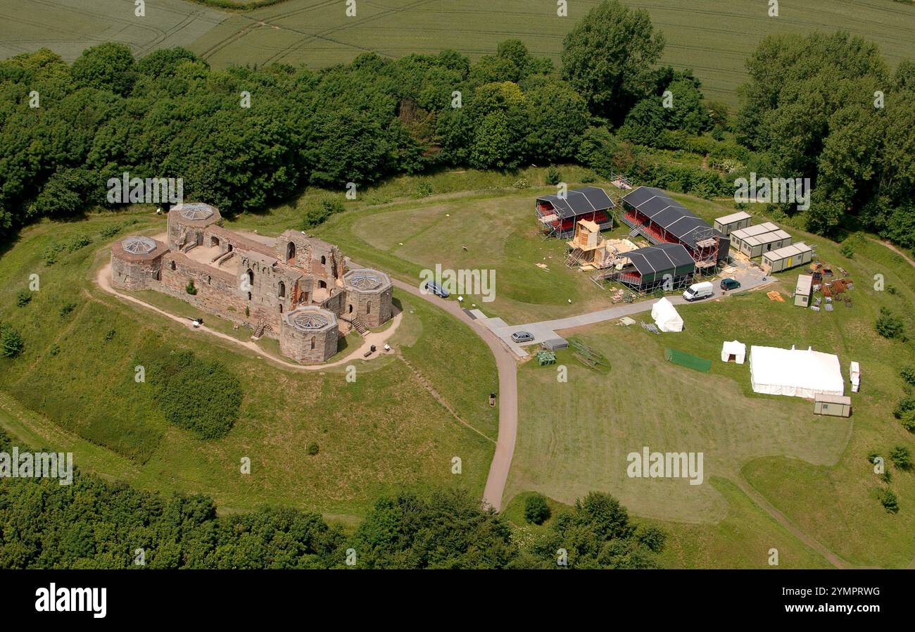 Aerial view of Stafford Castle during the Shakespeare Festival Stock ...