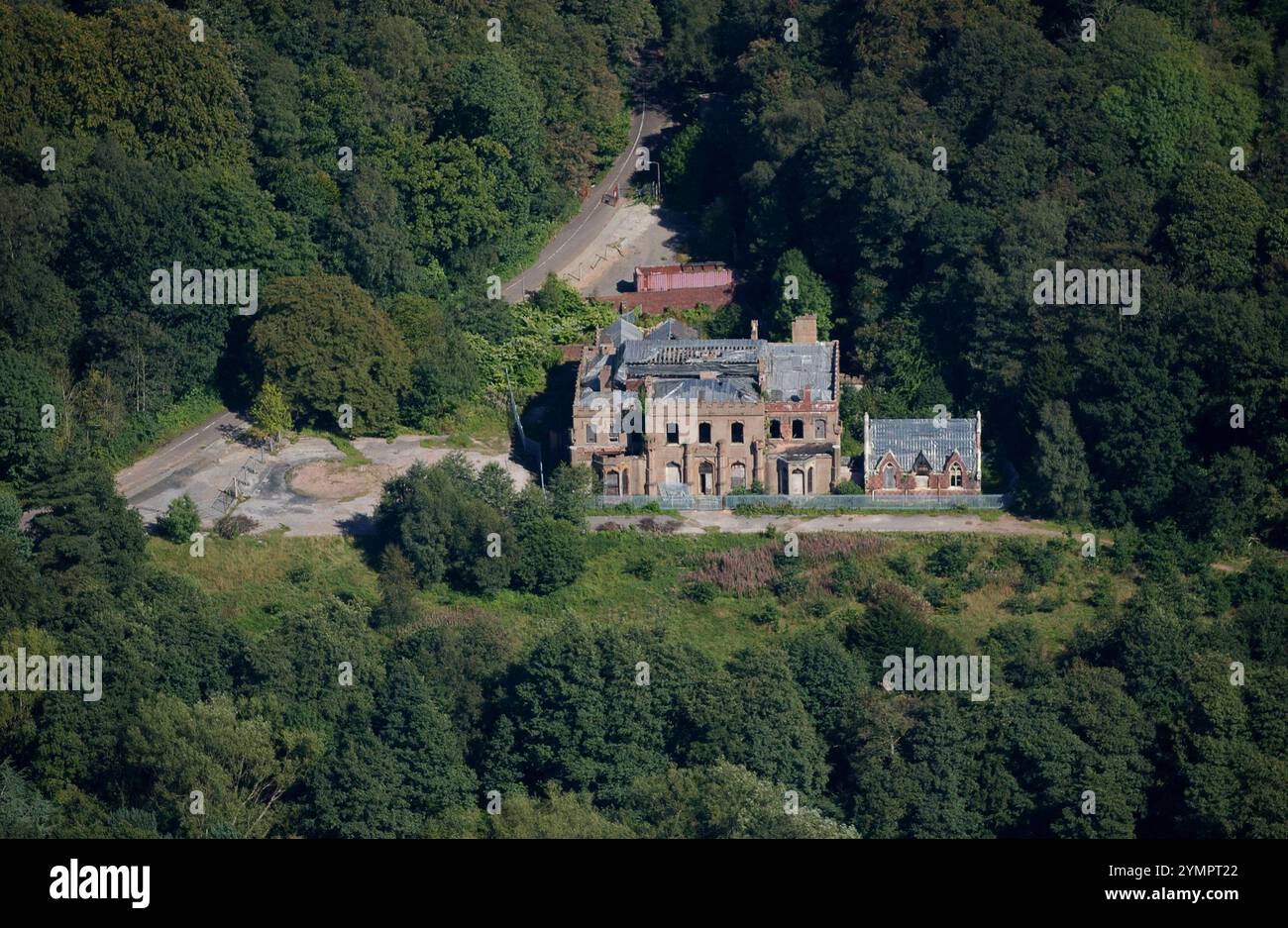 Aerial view of Great Barr Hall, Great Barr, Birmingham, West Midlands ...
