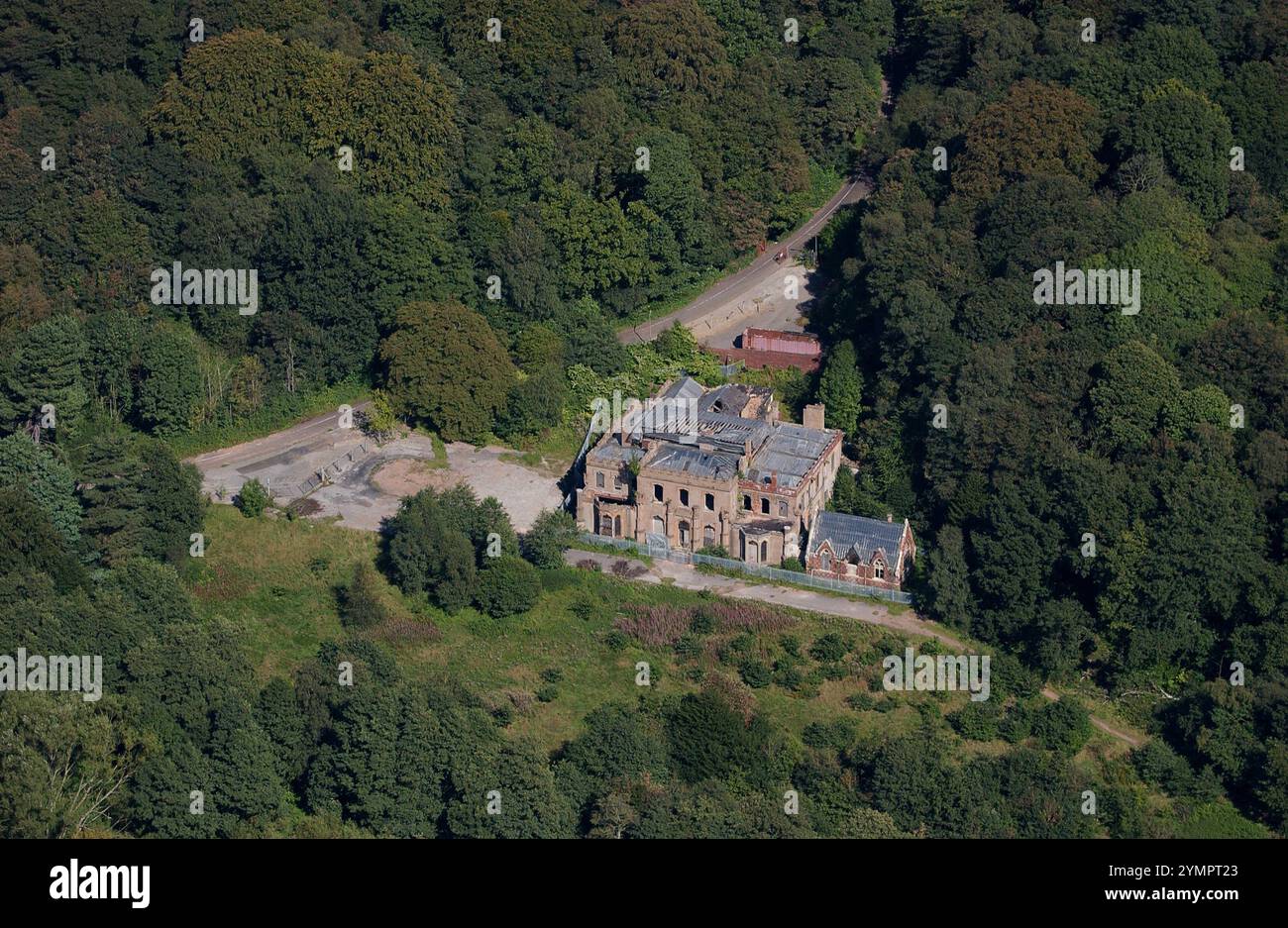 Aerial view of Great Barr Hall, Great Barr, Birmingham, West Midlands ...