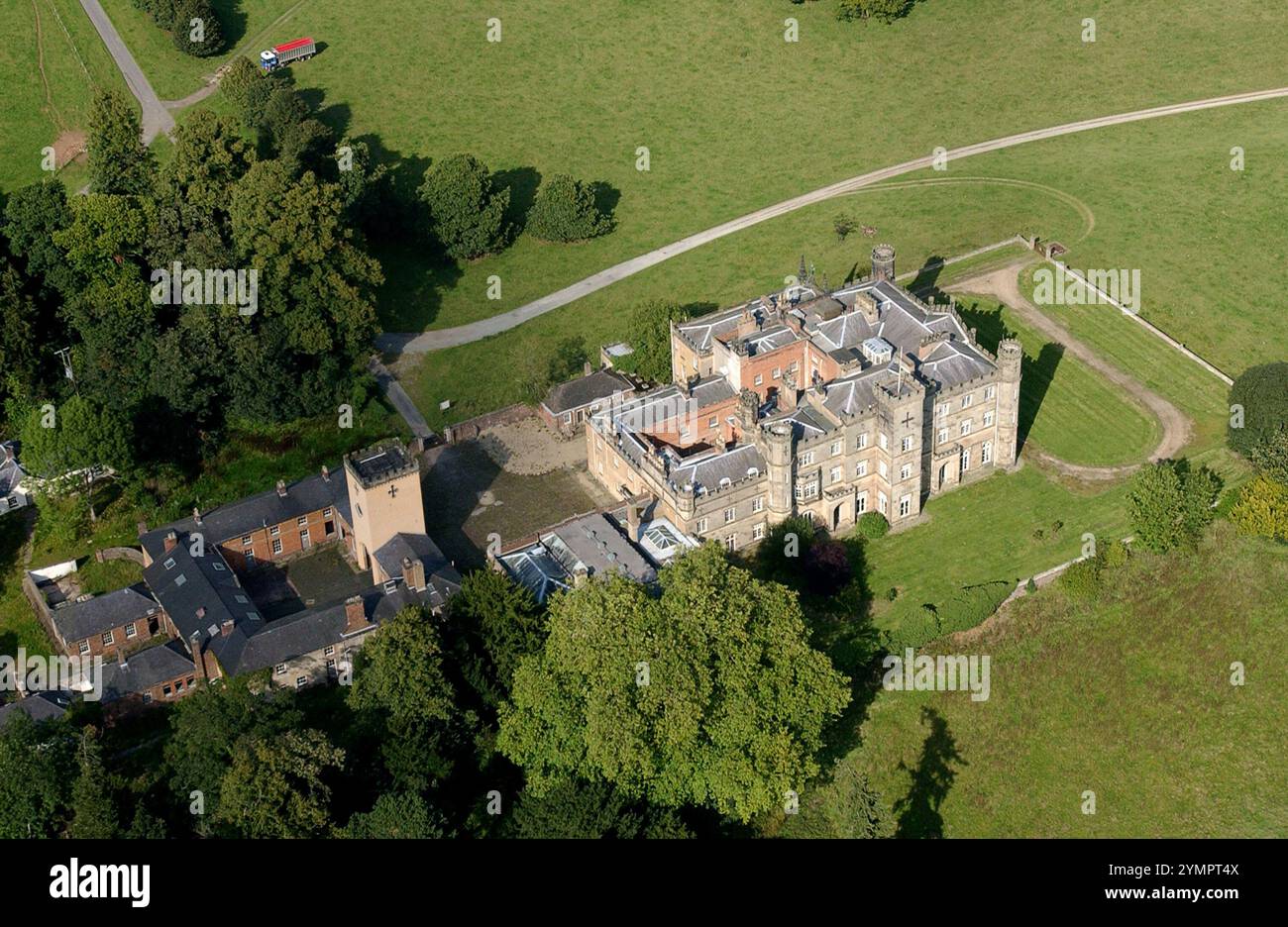 Aerial view iof Apley Hall and Estate in Shropshire Stock Photo - Alamy