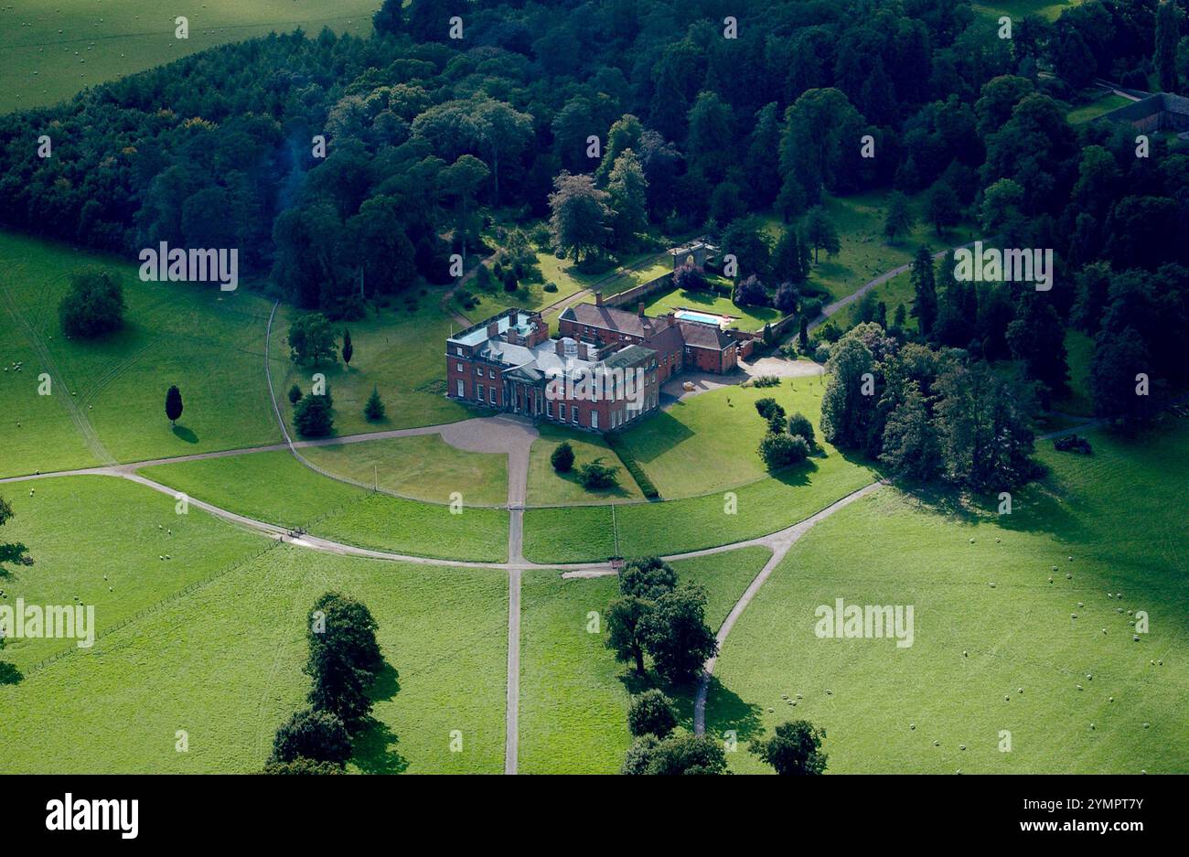 An aerial view of Chillington hall in Staffordshire Stock Photo - Alamy