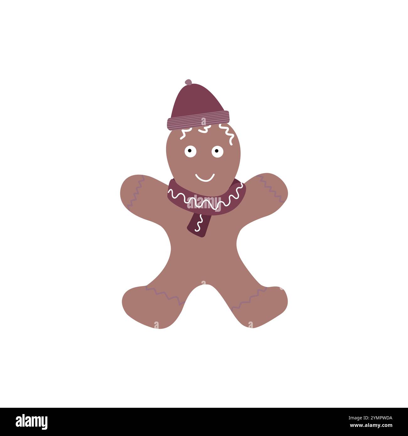 gingerbread man.Vector colour illustration on winter and Christmas ...