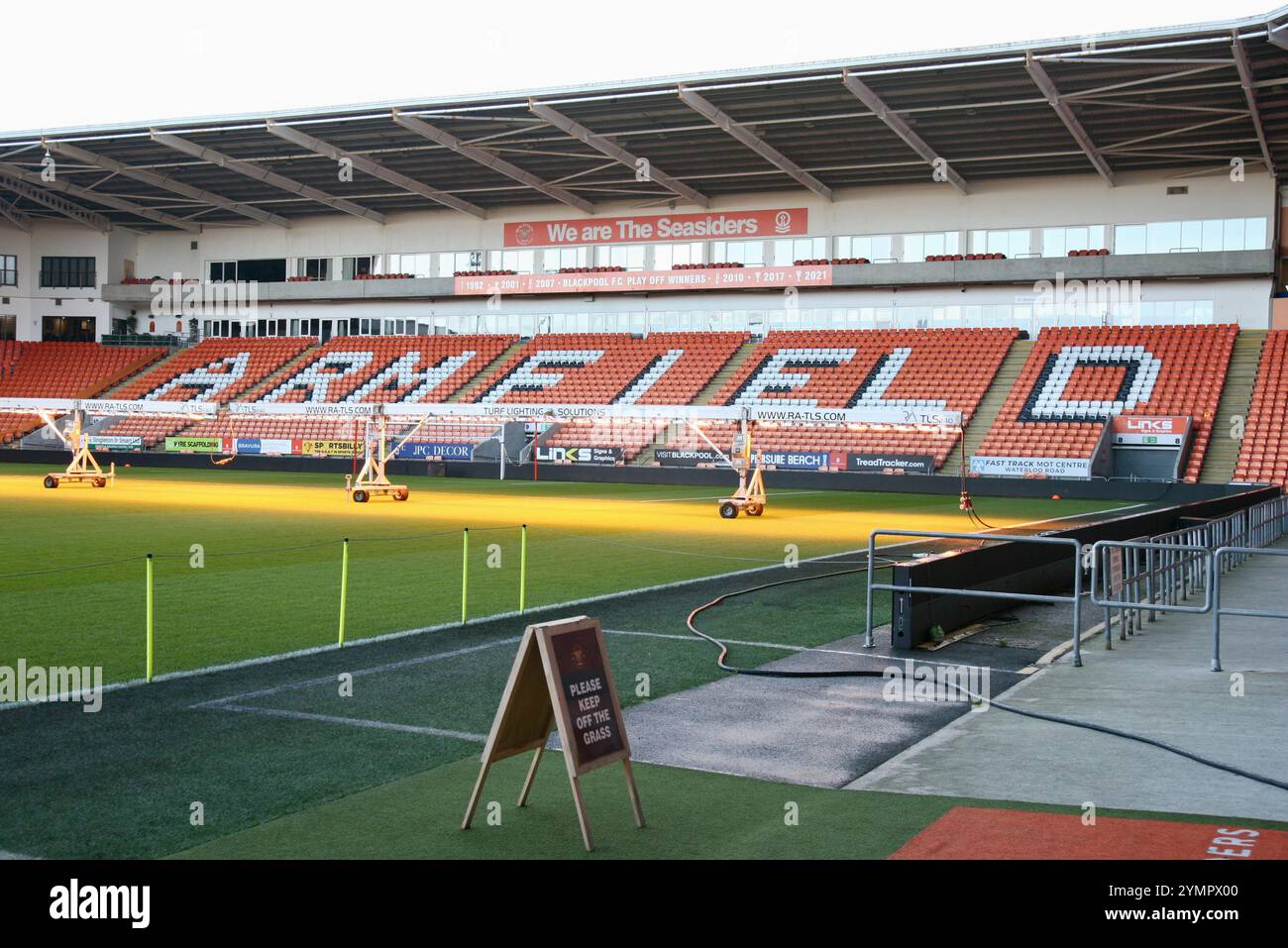A view of the Jimmy Armfield spectator stand, at Bloomfield Road ...