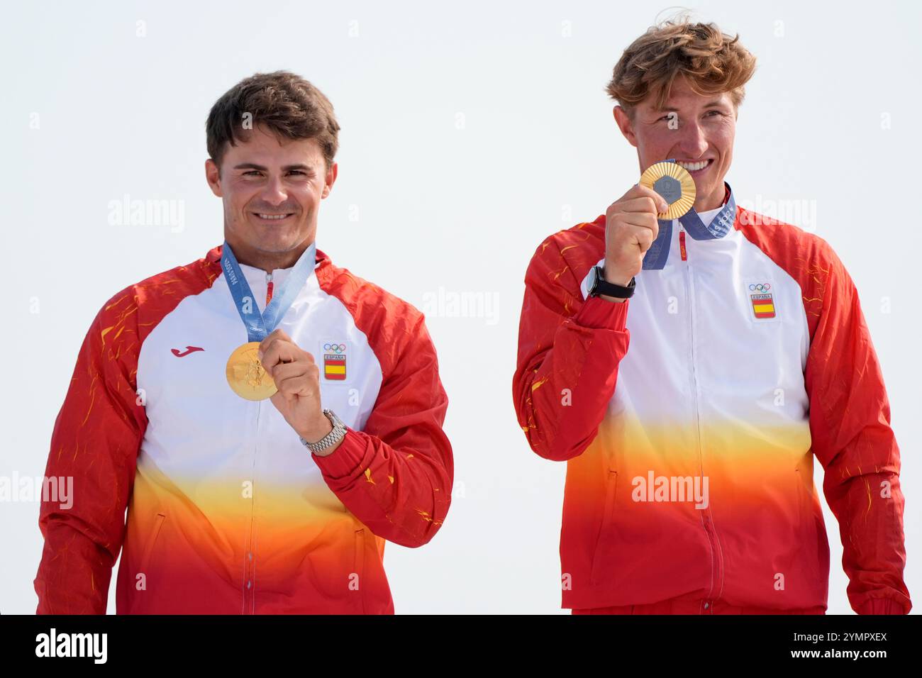 FILE - Olympic gold medal winners Diego Botin Le Chever, left, and ...