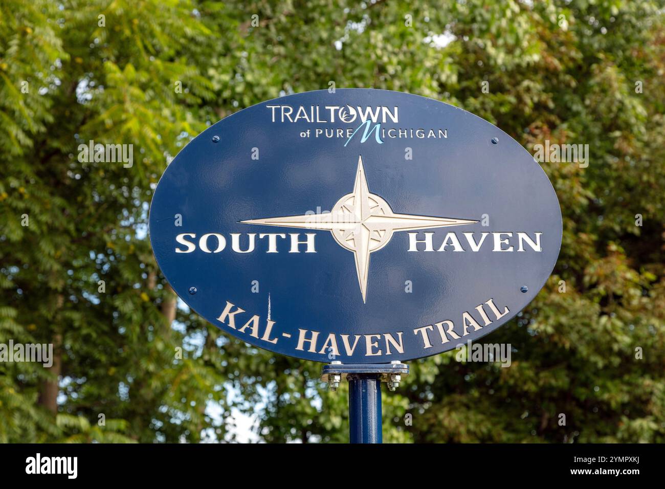 Trail sign, Kal-Haven Trail Sequicentennial State Park, Kalamazoo ...