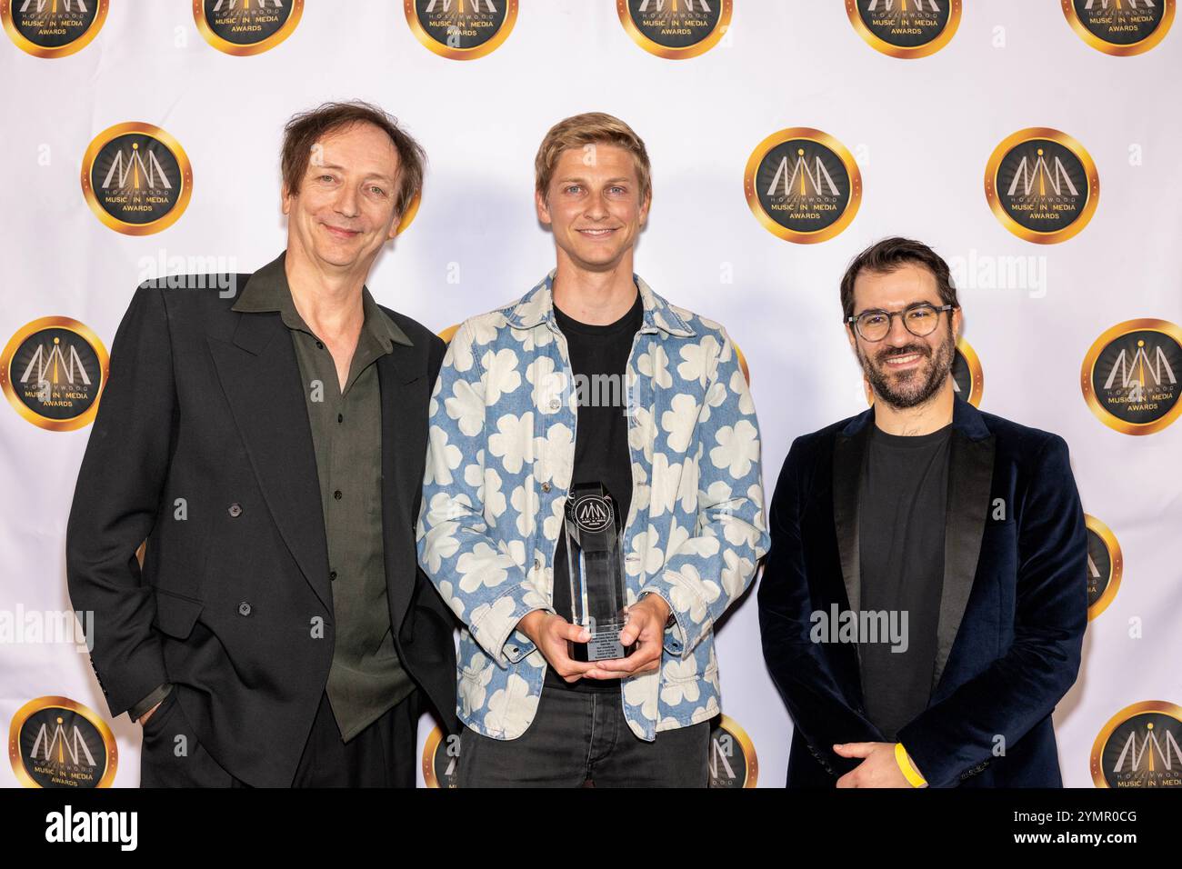Musicians Volker Bertelmann, Matthew Carl Earl, Laurent Courbier attend ...
