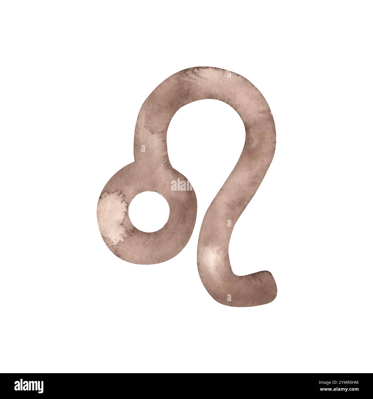 Zodiac watercolor hand-drawn illustration with symbols leo. Horoscope ...